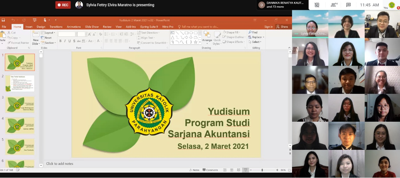 Yudisium Program Studi Sarjana Akuntansi Unpar 2021 - Program Studi Akuntansi